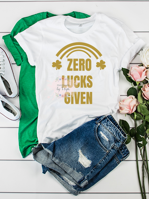 Zero Lucks Given 4 Leaf Clover SVG, DXF & PNG – Handmade by Toya