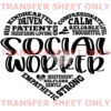 Social Worker Word Art (SCREEN PRINT IRON ON TRANSFER SHEET ON ...