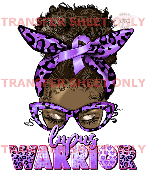 Afro Lupus Warrior (IRON ON TRANSFER SHEET ONLY) – Handmade by Toya