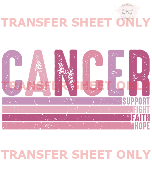 Retro Breast Cancer (IRON ON TRANSFER SHEET ONLY) – Handmade by Toya