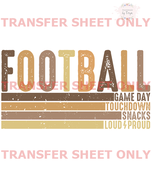 Retro Football (IRON ON TRANSFER SHEET ONLY) – Handmade by Toya