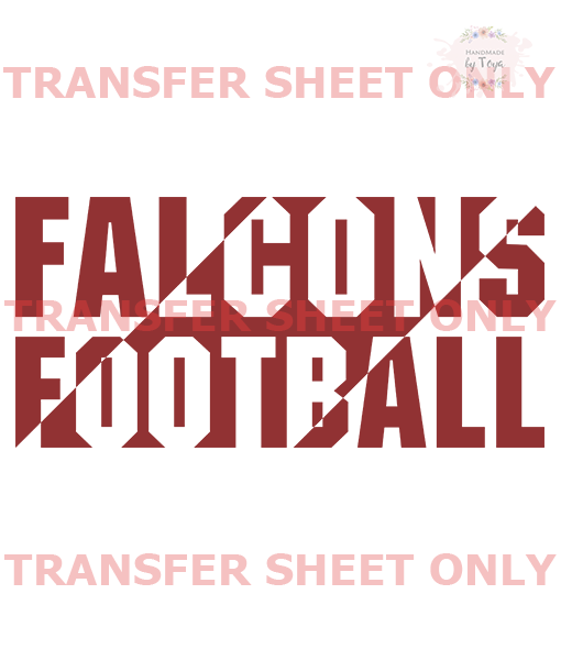 Falcons Football (IRON ON TRANSFER SHEET ONLY) – Handmade by Toya