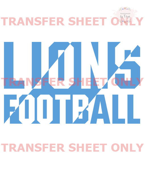 Lions Football (IRON ON TRANSFER SHEET ONLY) – Handmade by Toya