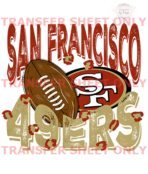 San Francisco 49ers (IRON ON TRANSFER SHEET ONLY) – Handmade by Toya