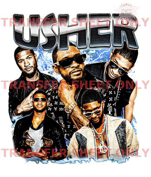 Usher (IRON ON TRANSFER SHEET ONLY) – Handmade by Toya
