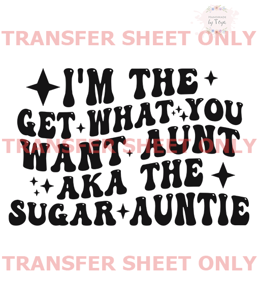 Sugar Auntie (IRON ON TRANSFER SHEET ONLY) – Handmade by Toya