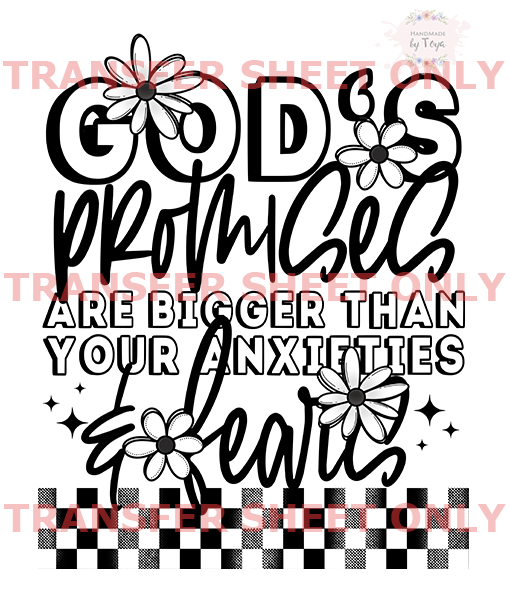 God Promises (IRON ON TRANSFER SHEET ONLY) – Handmade by Toya